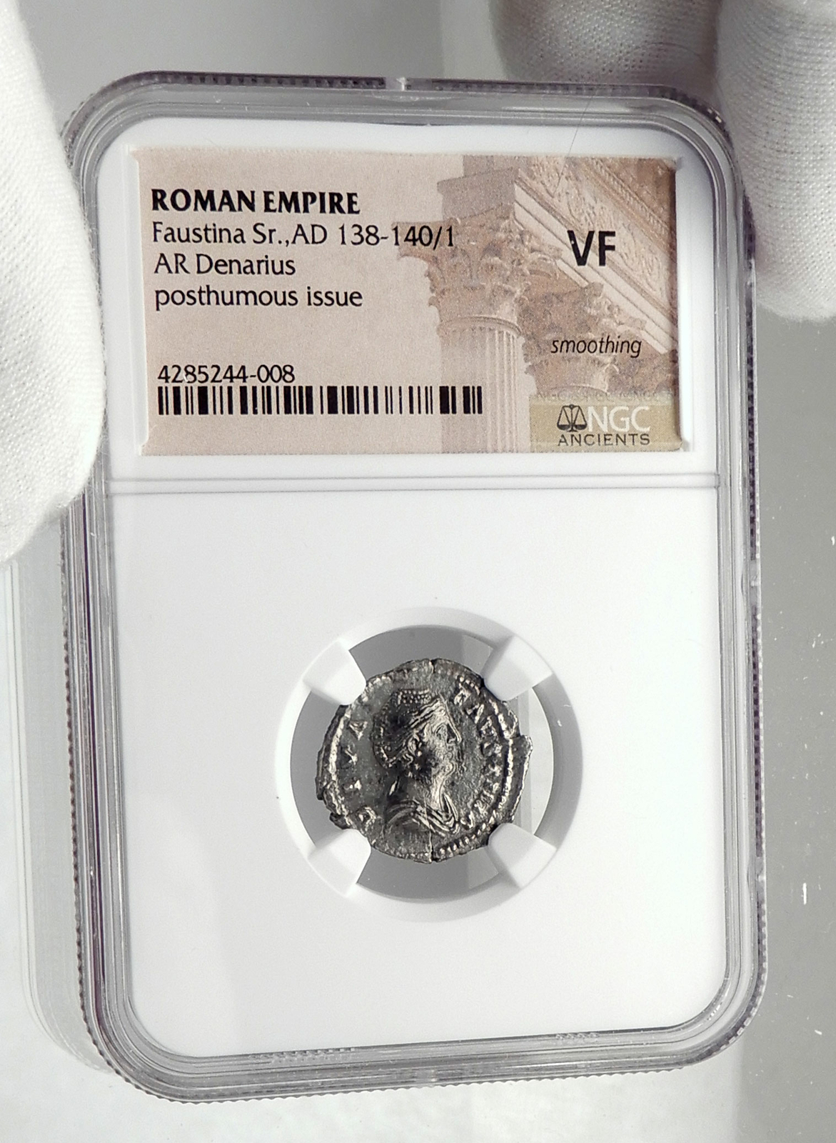 Diva FAUSTINA I Senior CULT STATUE TEMPLE Ancient Silver Roman Coin NGC ...