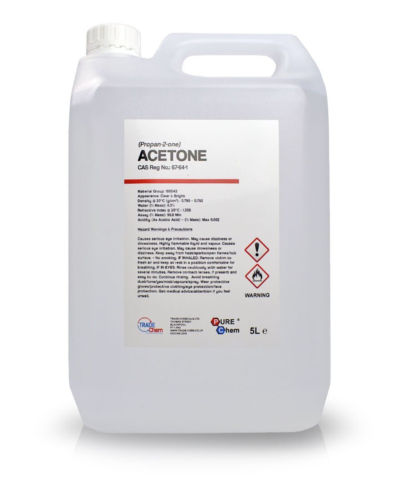 Acetone 99.8% Purity Lab Grade Quality Multi Listing Pure Chem (White ...