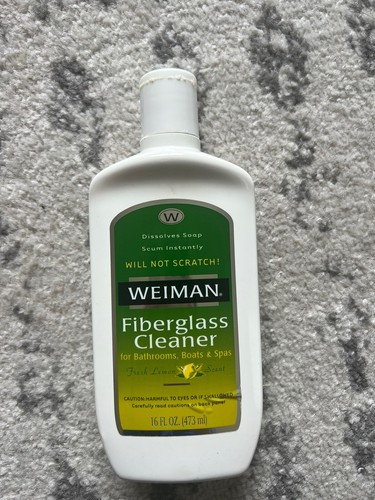 Weiman Tub Tile Fiberglass Cleaner, Fresh Lemon Scent, 16oz, Dissolves ...