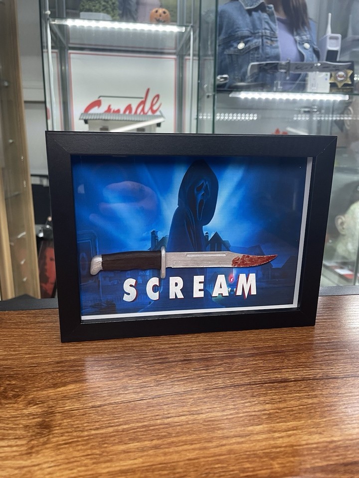 Scream Movie Mini Display Box With Replica Hand Painted Buck 120 | eBay UK