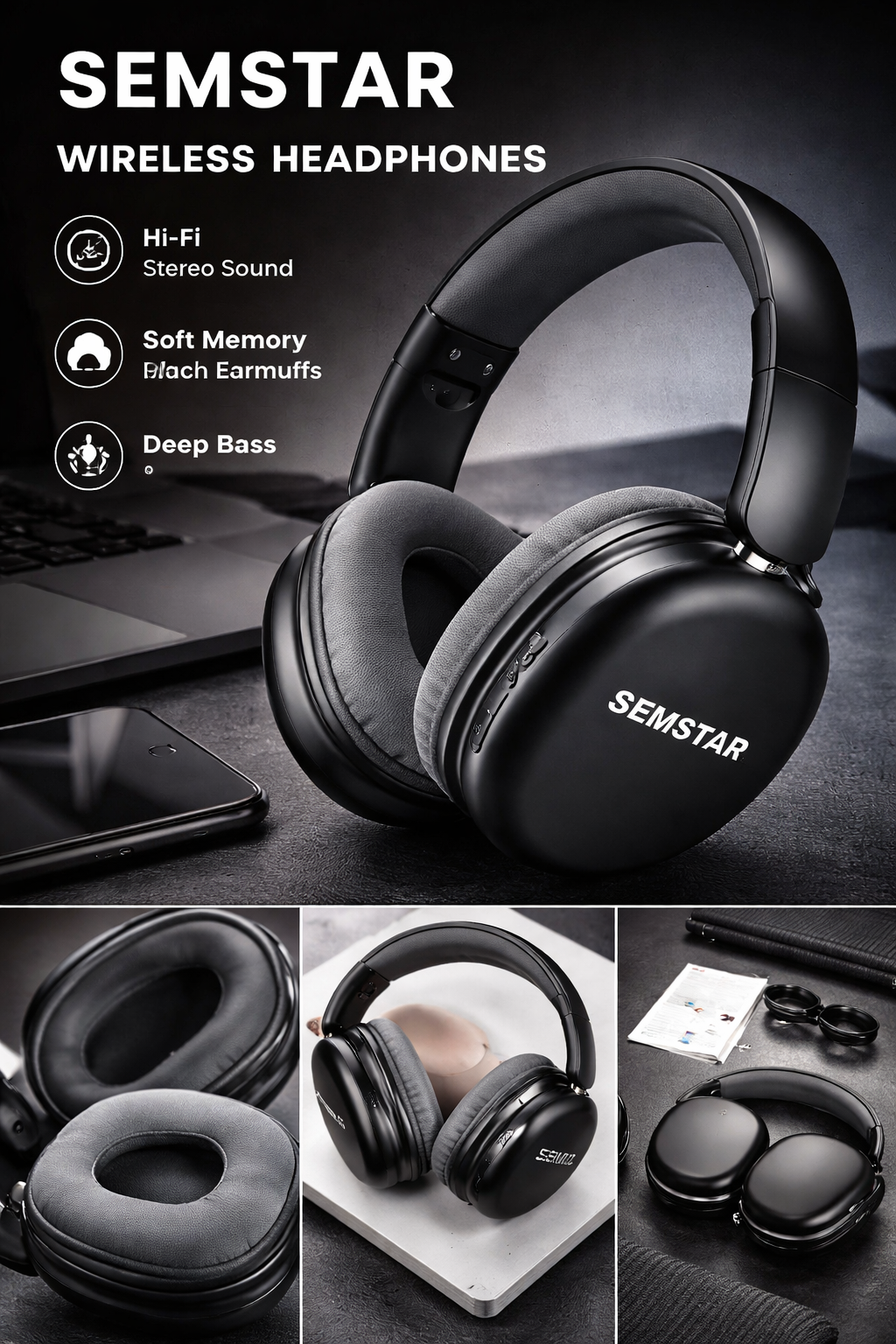 "SALE" B30 Hi-Fi Wireless Bluetooth Headphones Over-Ear | Deep Bass ...