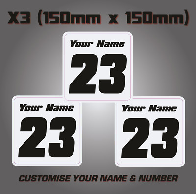3x Name And Number Stickers: Motocross Karting Dirt Bike Number ...