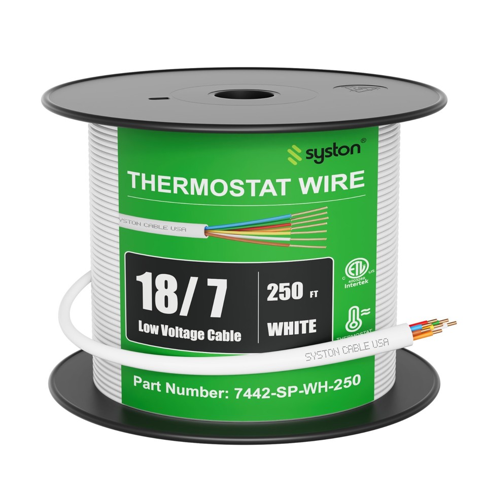Syston 18/7 Thermostat HVAC Control Cable Wire 18 AWG 7 Conductors CMR ...