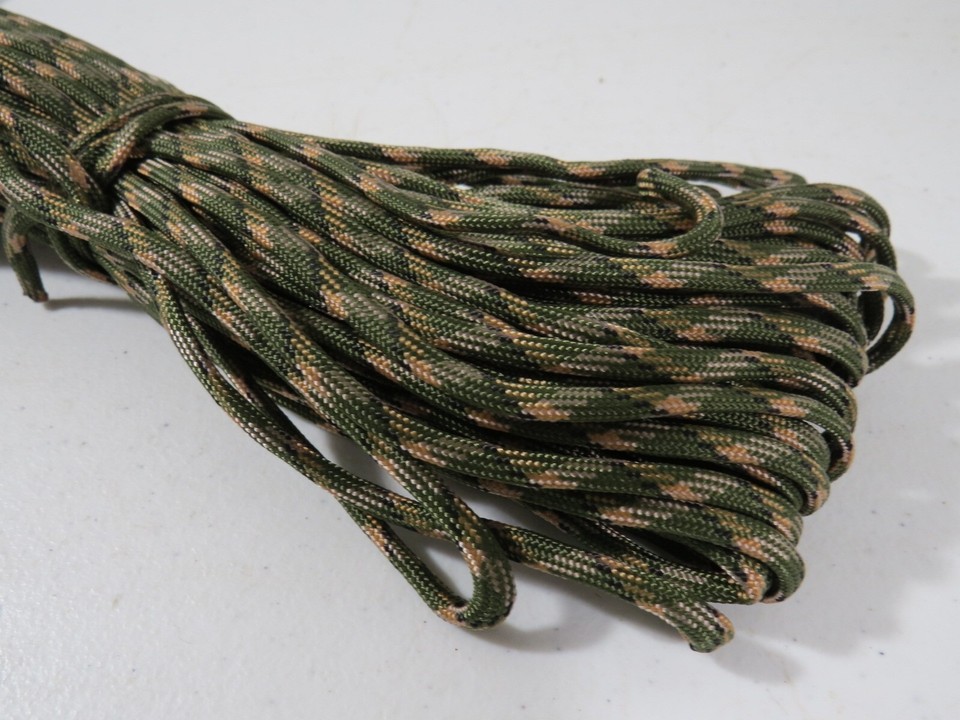 550LB Paracord Parachute Cord Rope Mil Spec Type III 7 Strand 100' Camo ...
