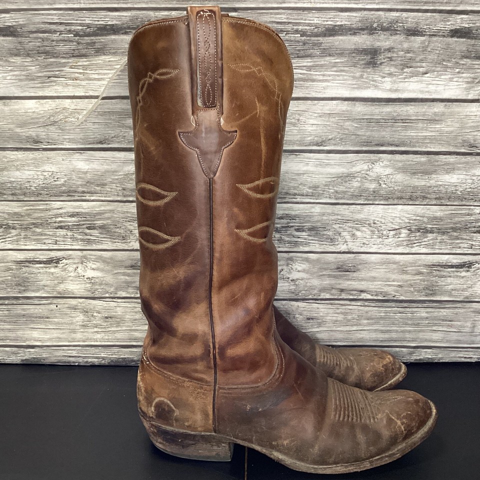Lucchese Classic Handmade Cowboy Boots Men 10 3E EEE G105763 Brown | eBay