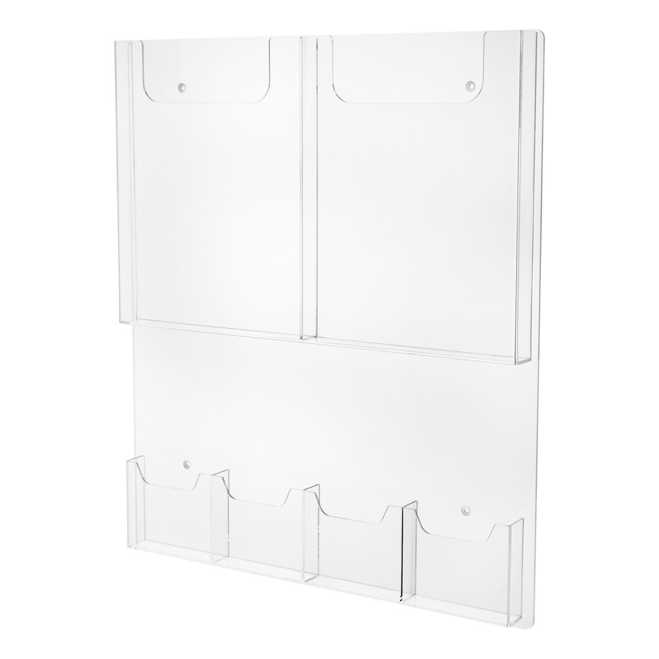 Acrylic Brochure Wall Mount Clear Brochure Display Holder Clear Plastic ...