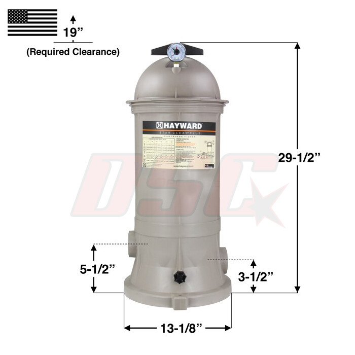HAYWARD C9002 Star-Clear Plus 90 sq. ft. Cartridge Pool Filter with 2 ...