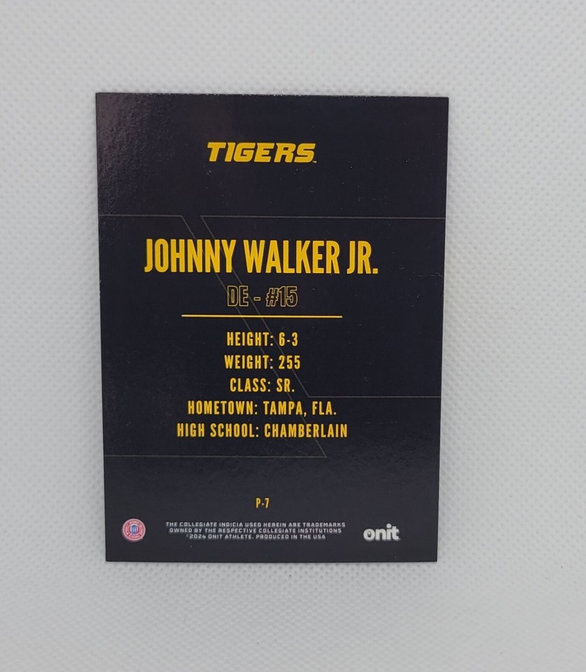 💥 JOHNNY WALKER JR ONIT FOOTBALL BLACK PARALLEL MISSOURI TIGERS ...