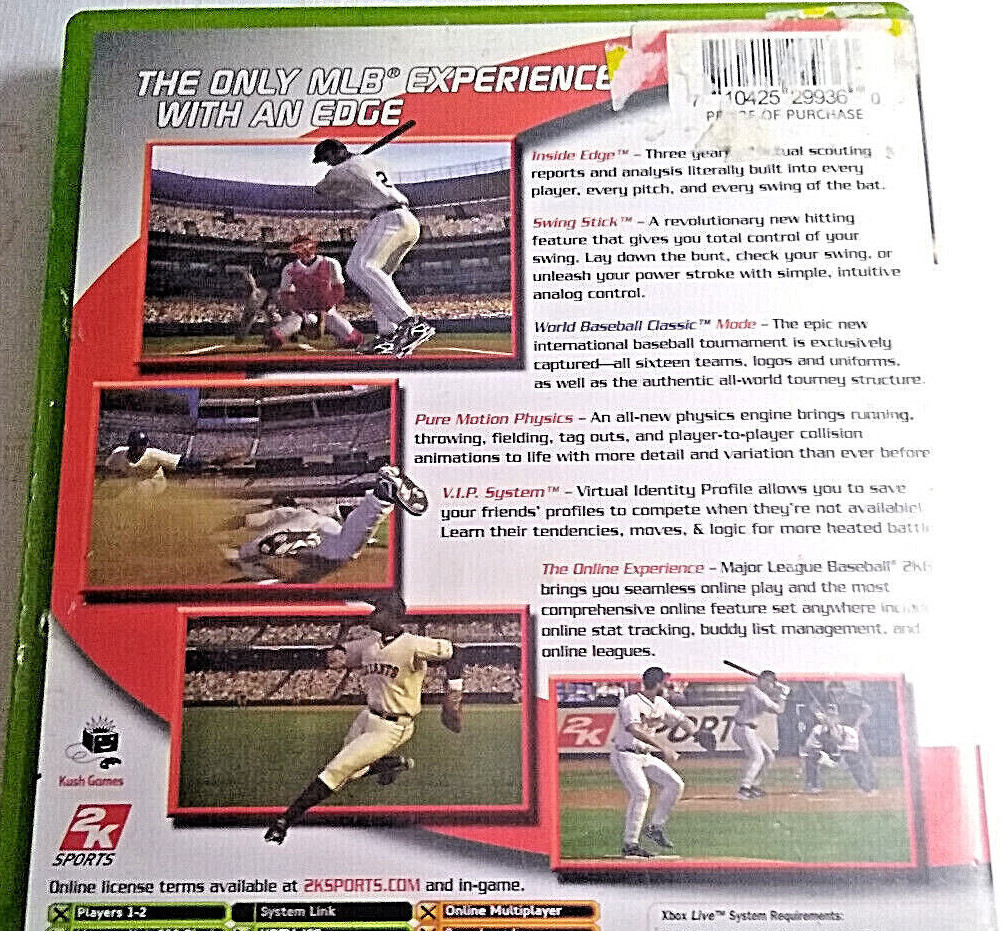 Major League Baseball 2K6 (Microsoft Xbox, 2006) FREE SHIPPING ...