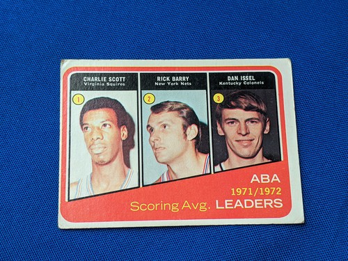 1971-72 Scoring Avg Leaders 259 Topps Charlie Scott Basketball Card ABA ...