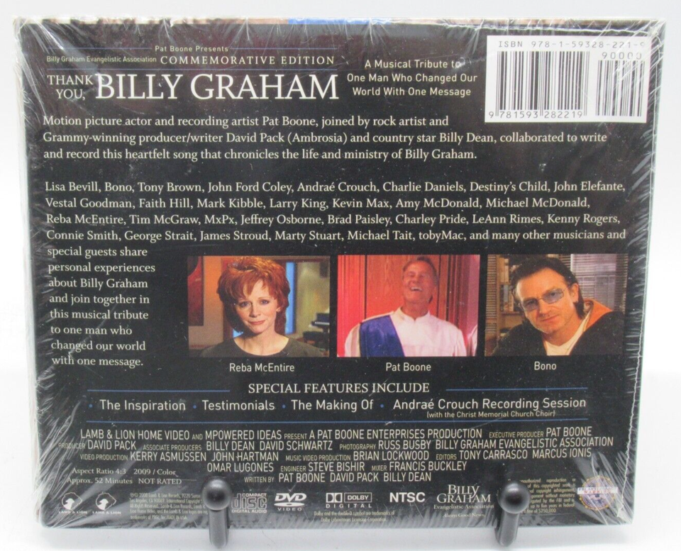 PAT BOONE - THANK YOU BILLY GRAHAM COMMEMORATIVE ED. MUSIC CD/DVD, V/A ...