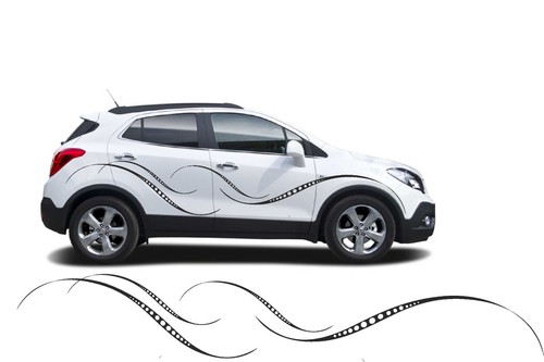 8x Car Dekor Auto Tuning Design Zierstreifen Autoaufkleber 93cm,147cm ...