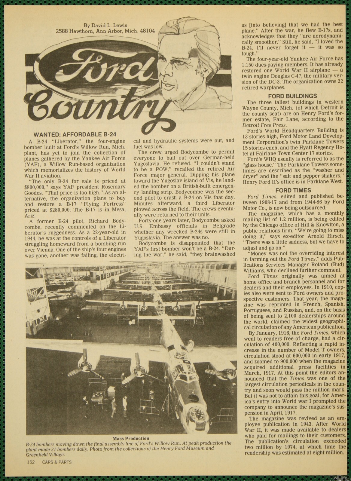 B-24 Liberator Bomber Built Ford Willow Run Plant Vintage Pictorial ...