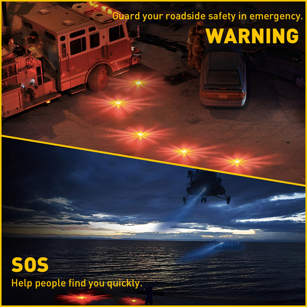 Round LED Magnetic Light Car Beacon Hazard Strobe Warning SOS Lamp New ...