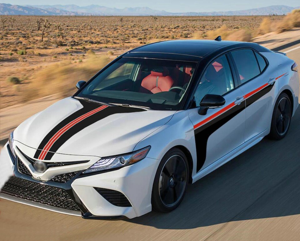For TOYOTA CAMRY 2018-2022 Car Stickers Bonnet Racing Stripe Side Door ...