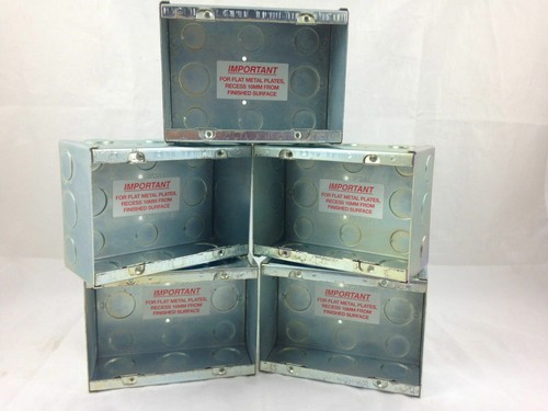 Clipsal 2157/2 2000 Metal Wall Box Two Gang Electro Galvanised ...