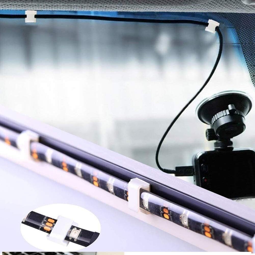 Strip Light Mounting Bracket Clips 100 Pieces Self-Adhesive LED Strips ...
