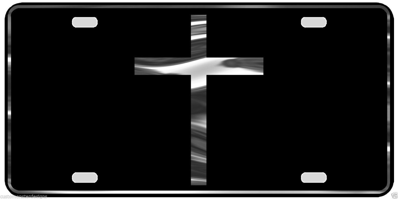 Latin Cross License Plate Christianity Religious Chrome & Regular Vinyl ...