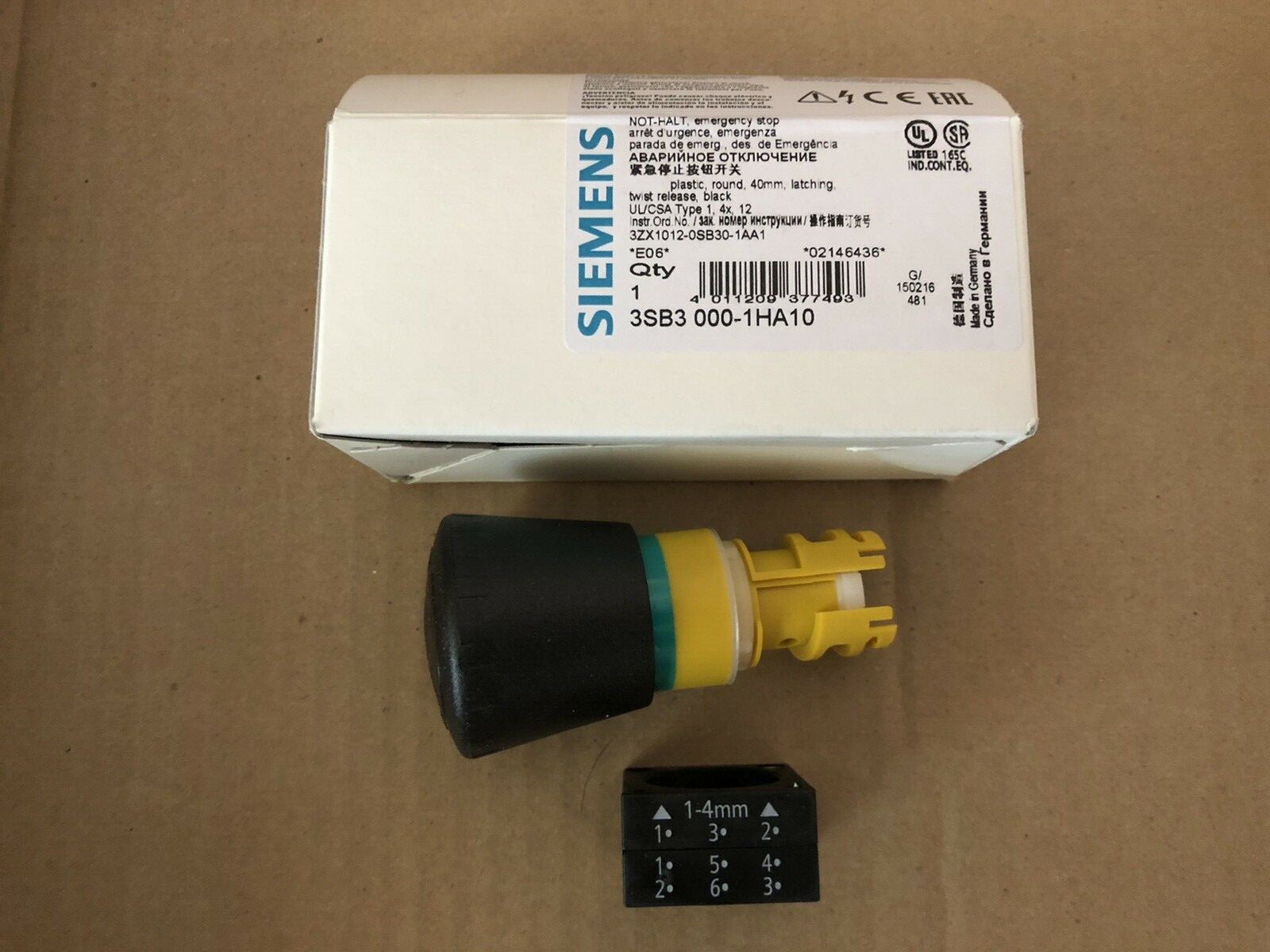 SIEMENS 3SB3000-1HA10 Switch Push Button 2 Position 22MM 3SB3 000-1HA10 ...