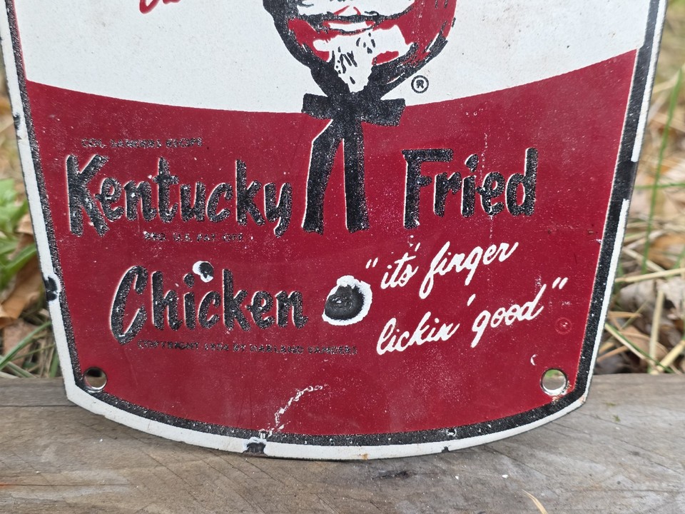 VINTAGE KFC KENTUCKY FRIED CHICKEN PORCELAIN SIGN APPX 8"×10" | eBay