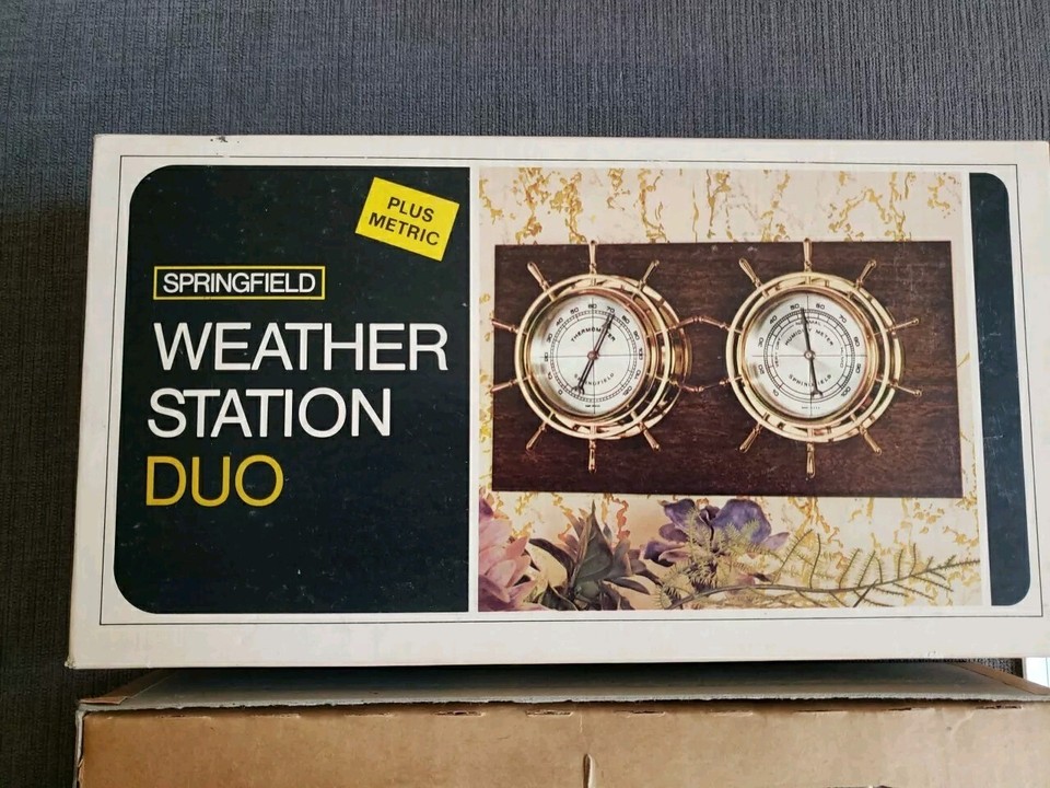 Vtg Springfield Weather Station Duo Thermometer/ Humidity Meter | eBay