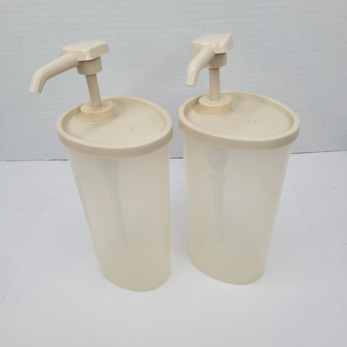 Vintage Pair Tupperware Mustard Ketchup Condiment Container Dispenser ...