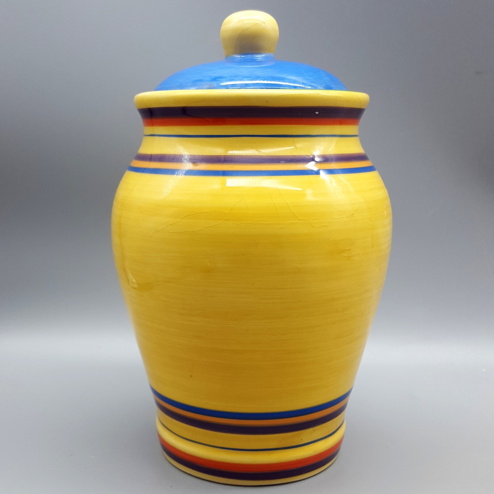 Pacific Rim Santa Fe Pottery 7"Yellow Canister Hand Painted Ceramic ...