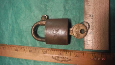 American Lock Company U.S. Military Brass Padlock & Key Vintage #2862 ...