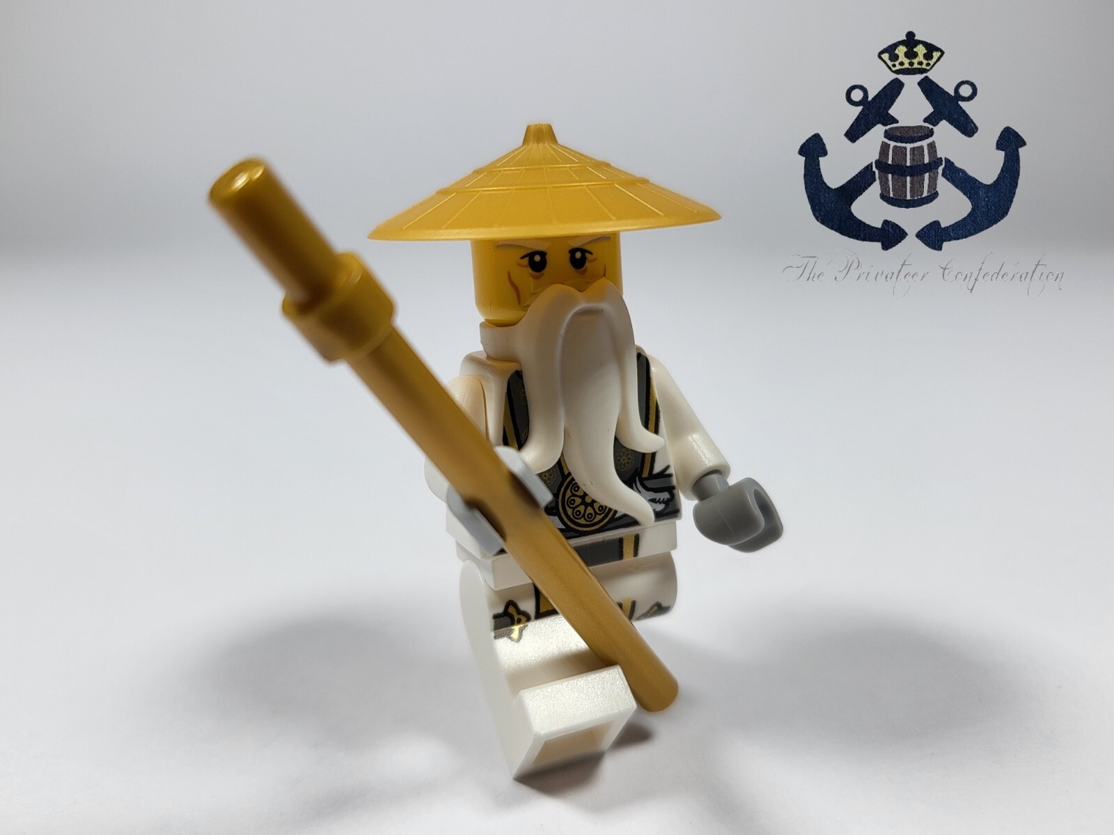 LEGO Minifigure Ninjago Possession Wu Sensei njo142 + Pearl Gold Staff ...