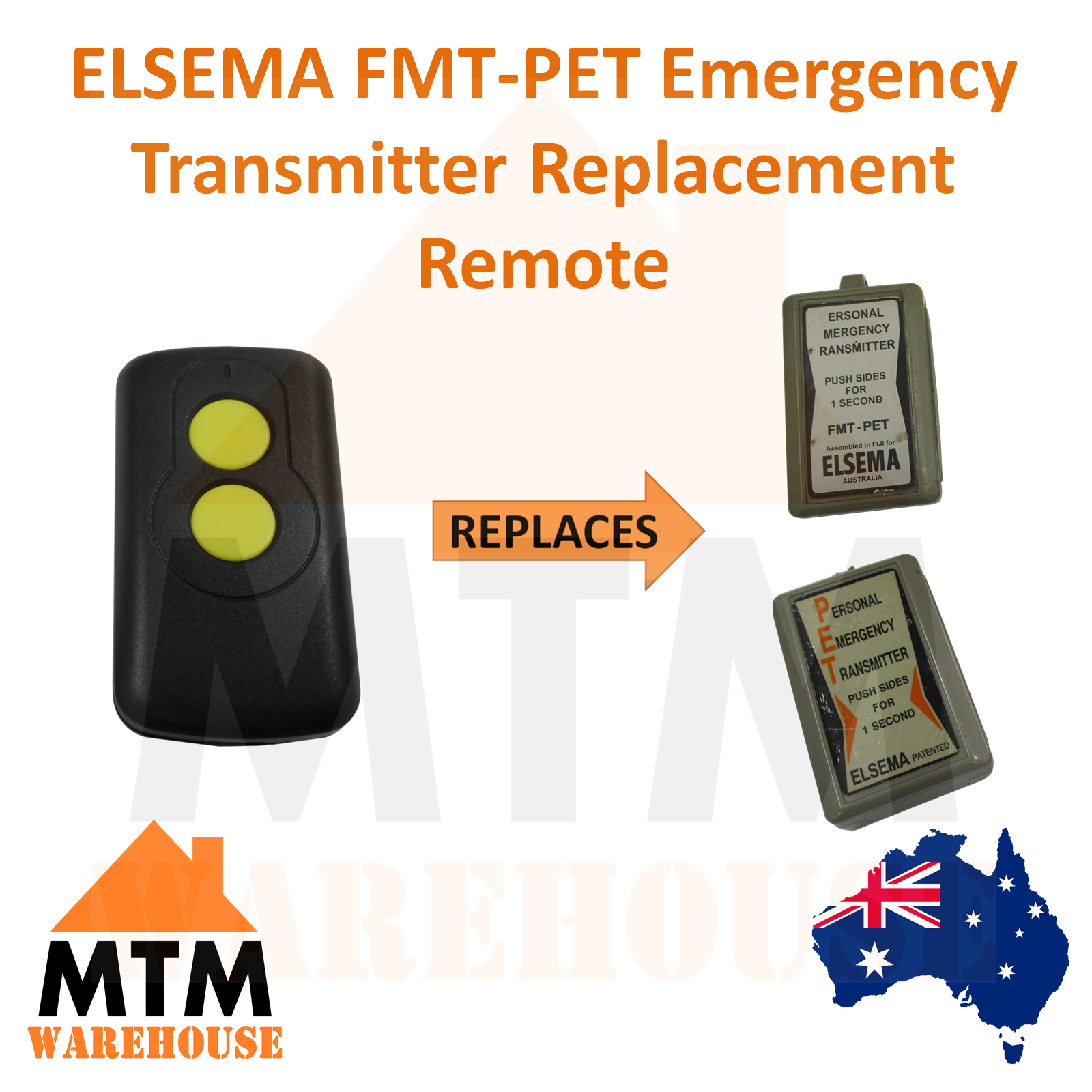 2x ELSEMA FMT - PET Personal Emergency Transmitter Replacement Remote ...