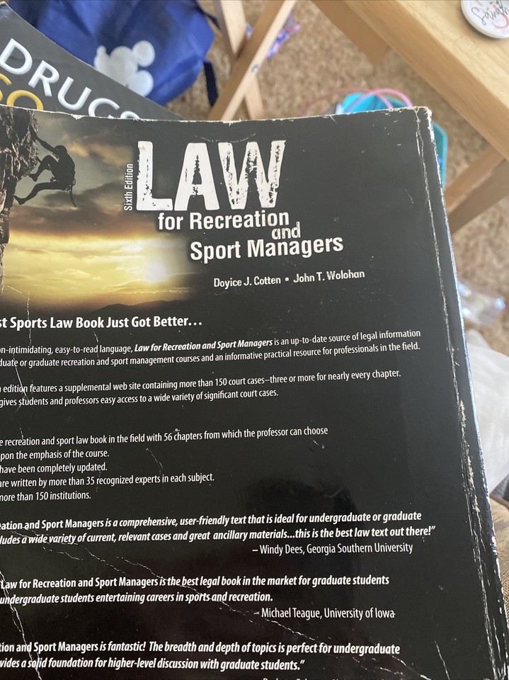 Law for Recreation and Sport Managers by John T. Wolohan and Doyice J ...