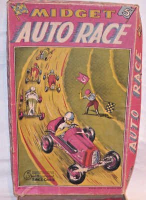 MIDGET AUTO RACE MOTOR RACING BOARD GAME LOWE 1940s boxed complete | eBay