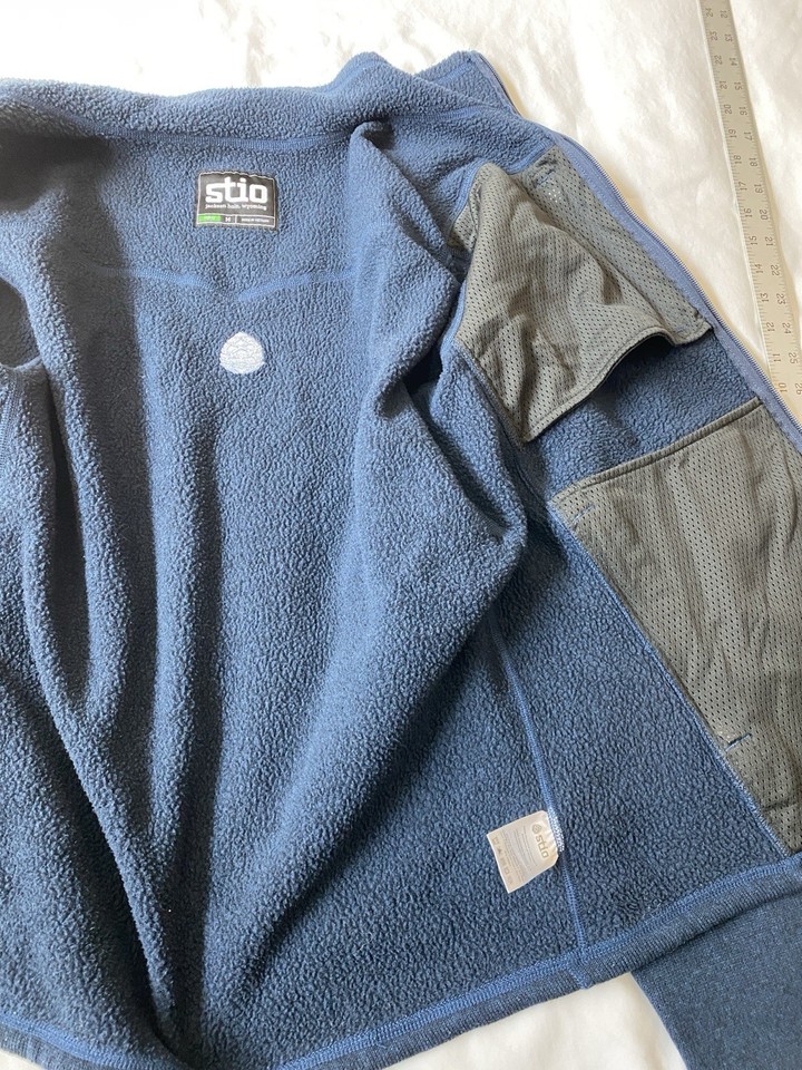 Stio Wilcox Fleece Jacket Mens M Navy Blue Full Zip -read | eBay