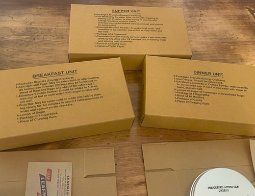 Mid-War WWII K Ration Patten Foods Reproduction Packaging and Cans Kit ...