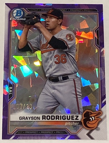2021 Bowman Chrome Sapphire Grayson Rodriguez Purple Refractor /20 ...