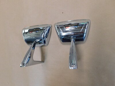 NOS OEM Ford 1964 Galaxie Fairlane Falcon Mirrors Pair w/ Crest Emblems ...