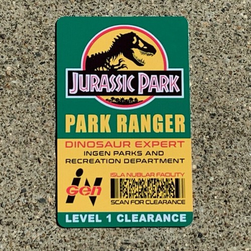 Jurassic Park - Park Ranger Prop ID Badge | eBay