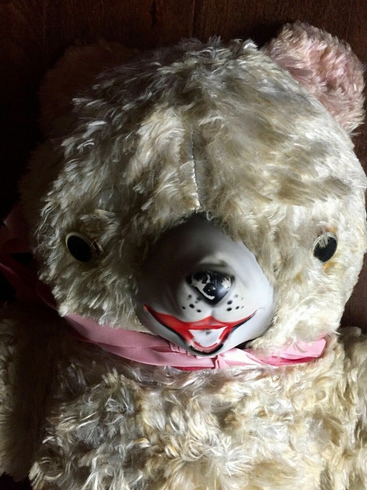 VINTAGE Gund Rubber Nose Googly Eye Bear 1950s plush stuffed Large Bear ...