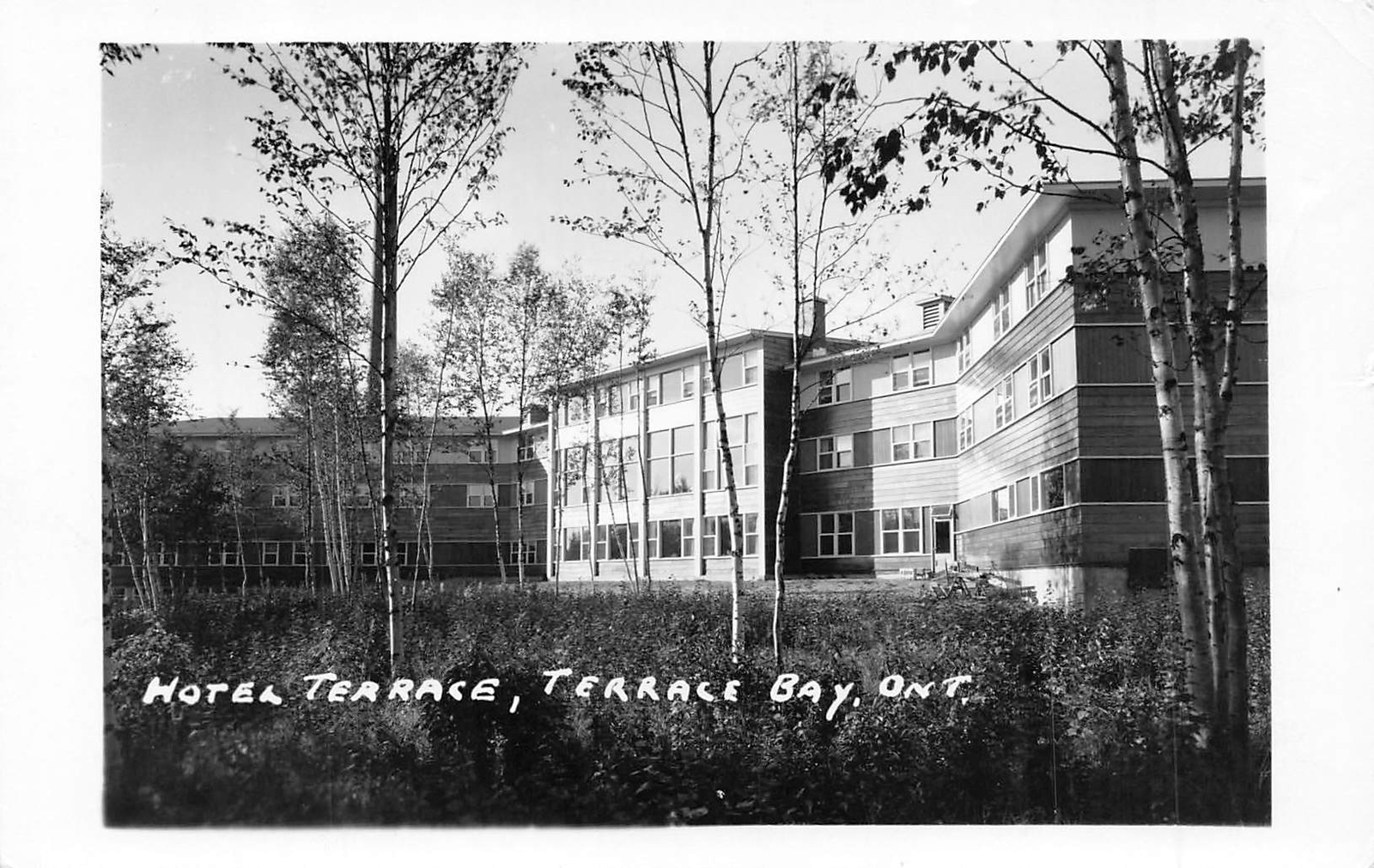 TERRACE BAY Ontario Canada postcard Thunder Bay District RPPC Hotel #2 ...