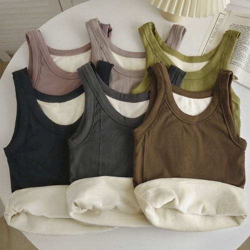Thicken Women Tanks Velvet Camisole Cozy Thermal Tops Autumn Winter | eBay
