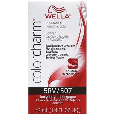 SALON HAIR WELLA COLOR CHARM PERMANENT DYE LIQUID 5RV/507 BURGUNDY | eBay