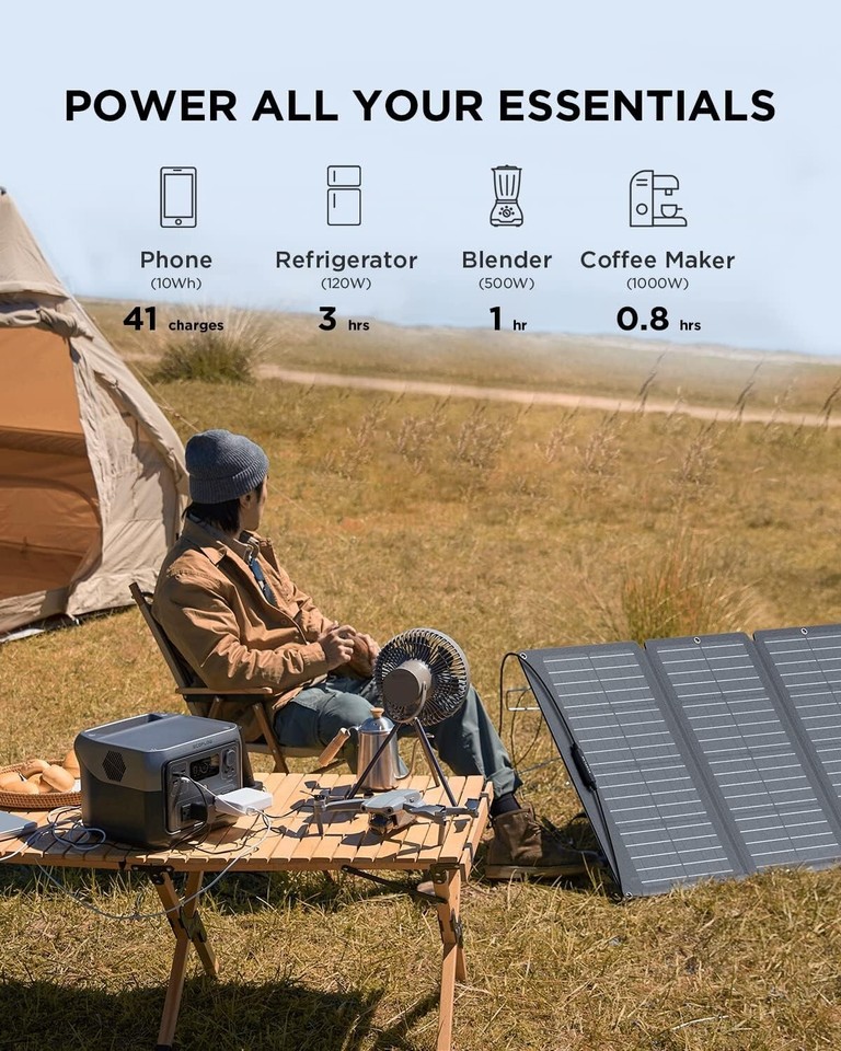 EcoFlow Solar Generator RIVER 2 Max 512Wh+160W solar panel Certified ...