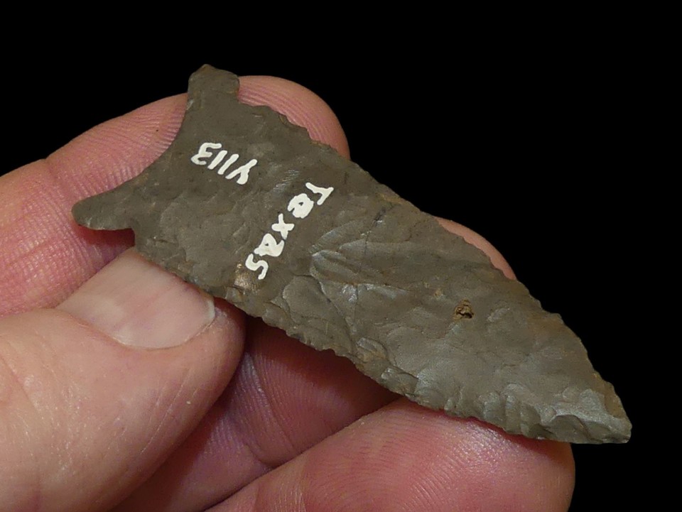 SIDE NOTCH TEXAS AUTHENTIC INDIAN ARROWHEAD ARTIFACT COLLECTIBLE RELIC ...