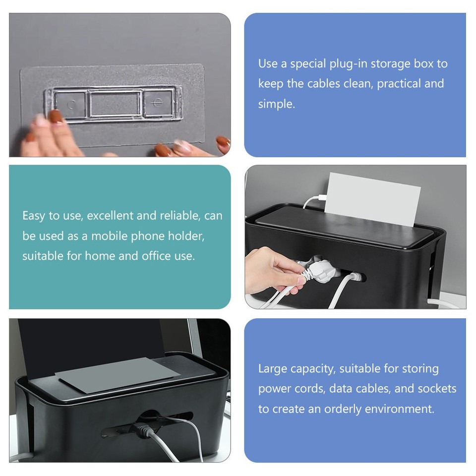 Power Line Manager Desktop Cable Organizer Charging Container Cord ...