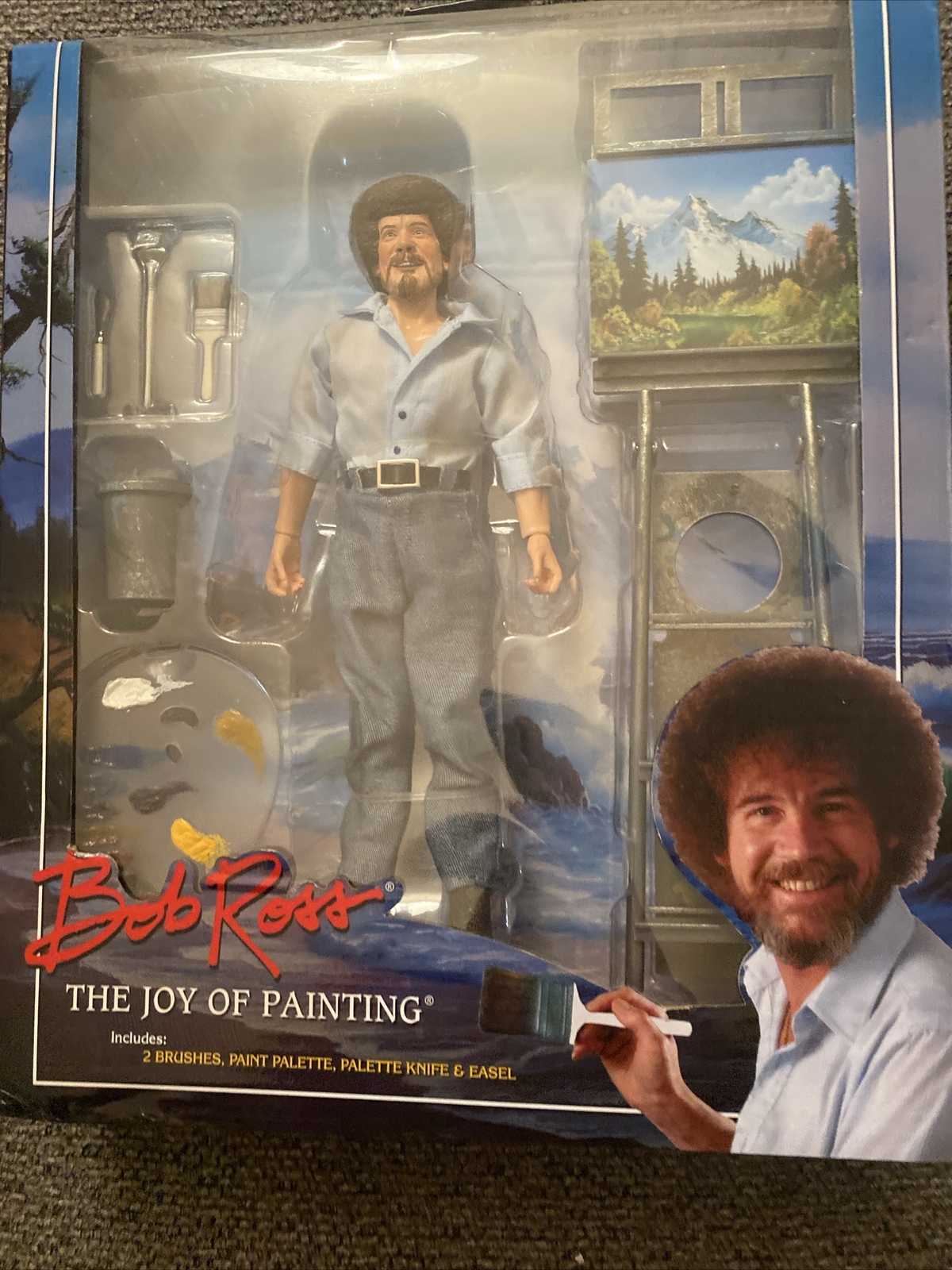 NECA Bob Ross The Joy of Painting 8 in action figure & Bob Ross Plush ...