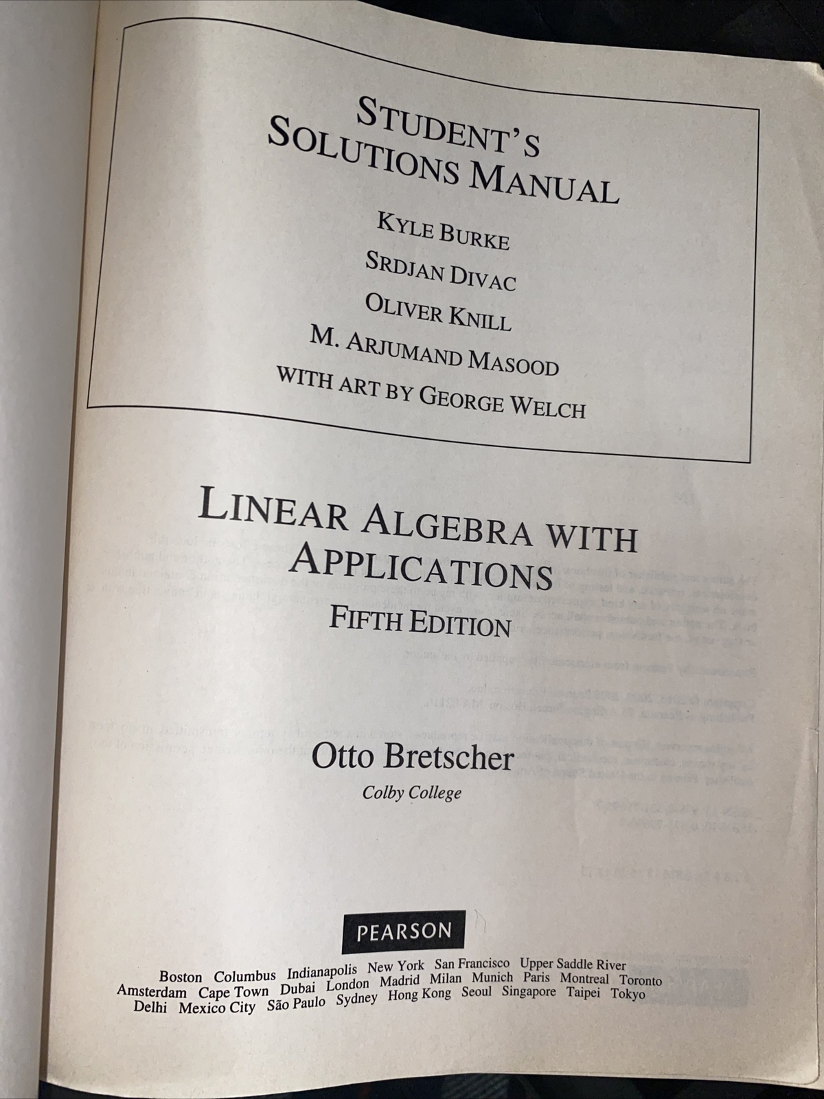 Linear Algebra With Applications, Paperback by Bretscher, Otto; Burke ...