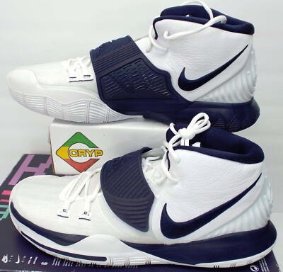 New Mens 18 NIKE Kyrie 6 TB Promo Mid White Navy Shoes MSRP$130 CW4142 ...