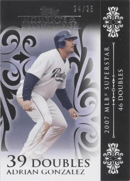 2008 Topps Moments & Milestones - Black 2007 MLB Superstar - 46 Doubles ...