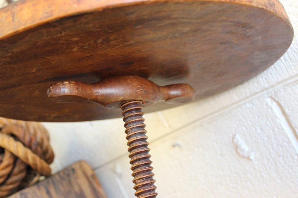 c.1700s Antique Primitive Candle Table Night Stand Bedside Wooden ...