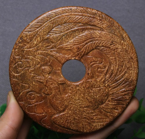 10CM Hongshan Culture Old Jade Carve Phoenix Phoenix Niu Head Yubi ...
